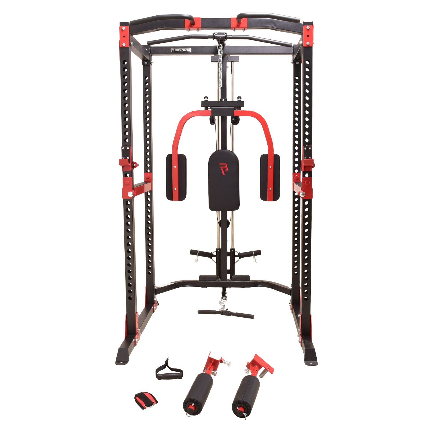 Body Power PR100 Power Rack with Lat Attachment, Pec Dec & UB100 ...