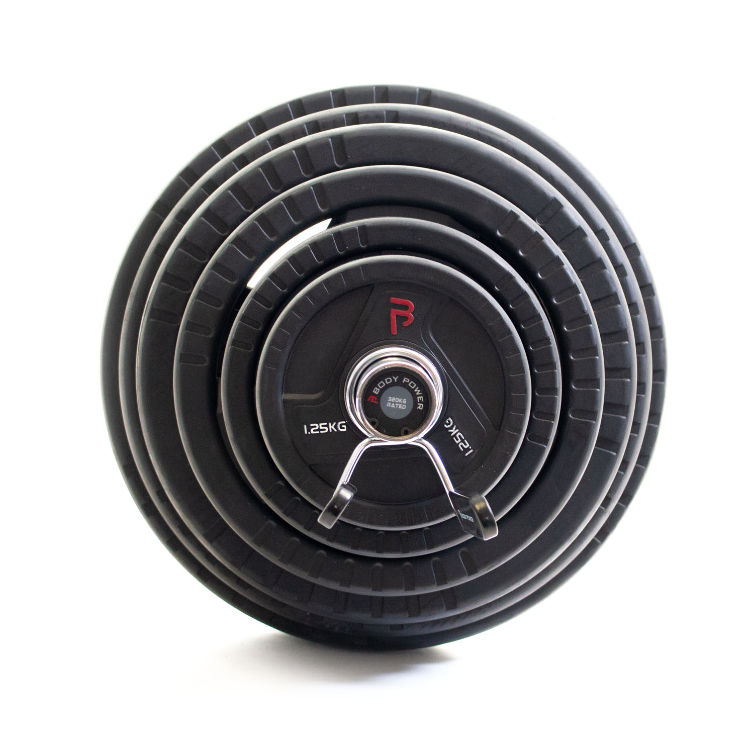Body Power 185kg Rubber Tri-Grip Olympic Weight Set