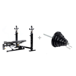 Powertec Olympic Workbench With 145kg Olympic Weight Set