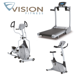 Vision Fitness Cardio Package 1: T9550 Deluxe Treadmill, X6200 Premier ...