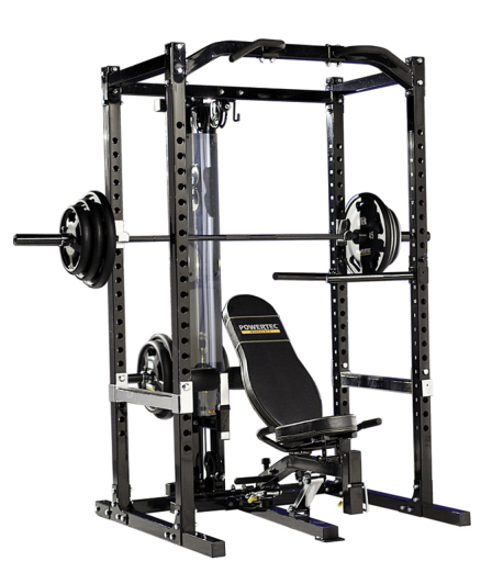 Powertec PowerRack Package - Rack, Lat Attachment & Utility Bench