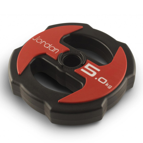 Jordan Fitness 5kg Ignite V2 Urethane Studio Disc - RED/BLACK x 2