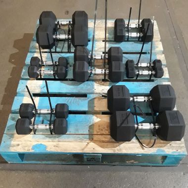 Body Power 145Kg Pro Round Rubber Dumbbell Set (Returns/Ex-Display)